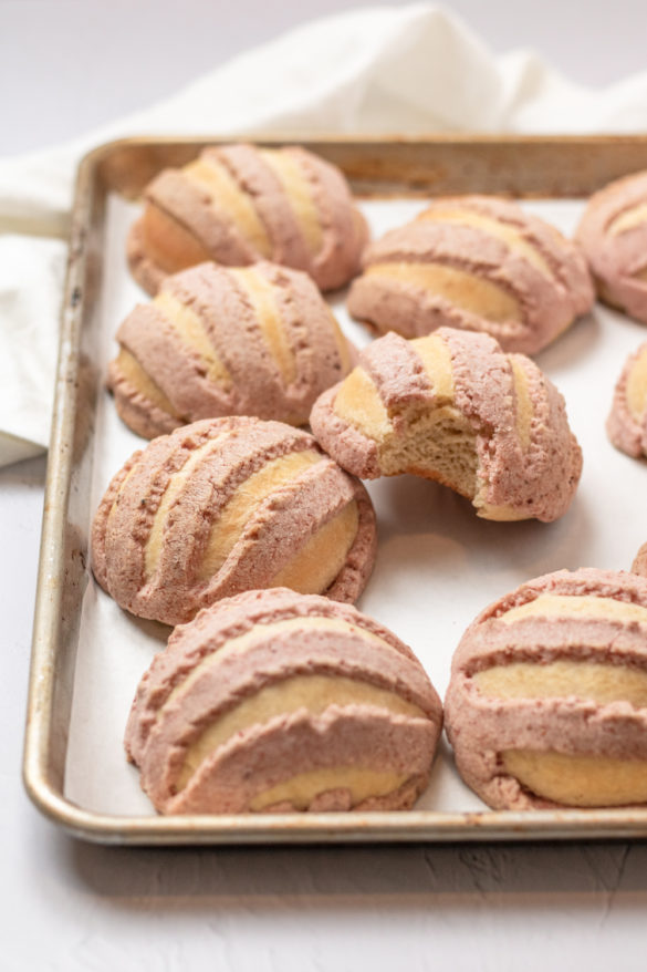 Strawberry Conchas - Cooking Restored